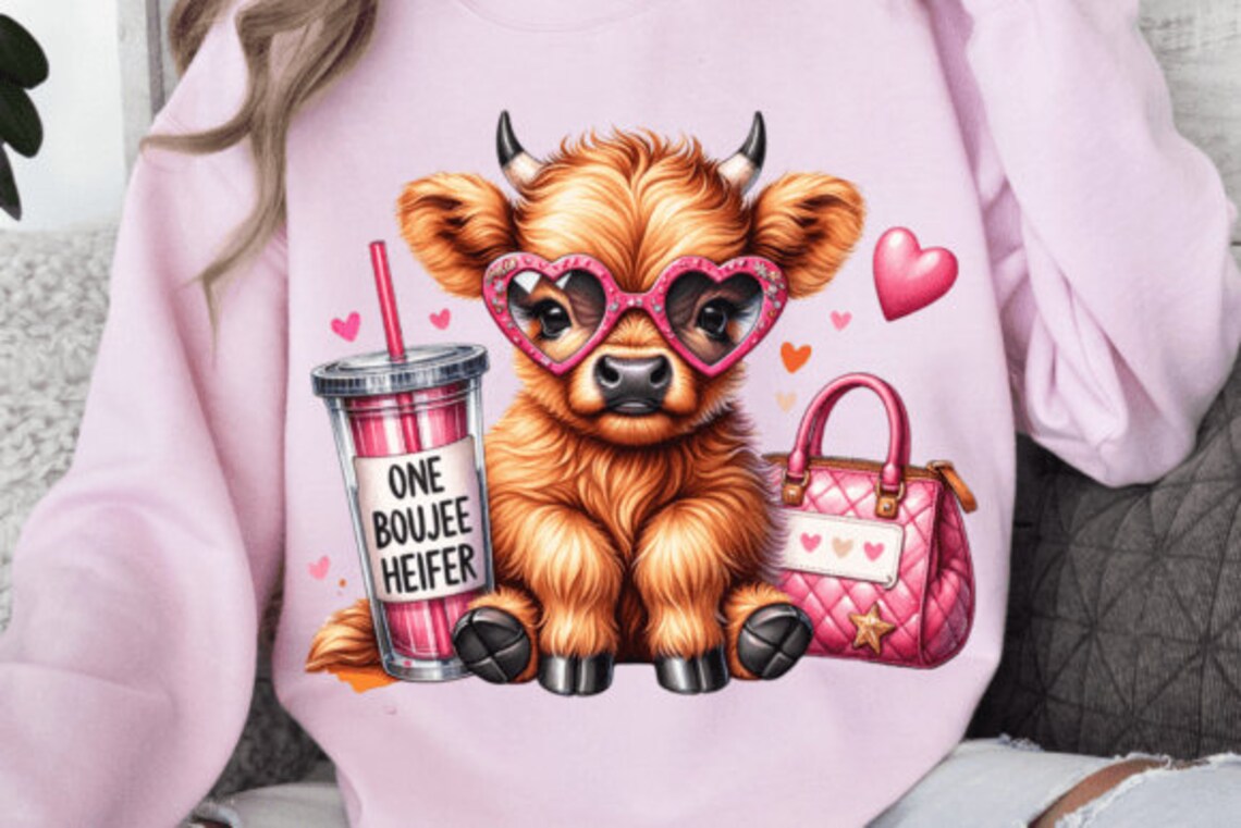 One Boujee Heifer Highland Cow Png, Highland Cow, Highland Calf ...