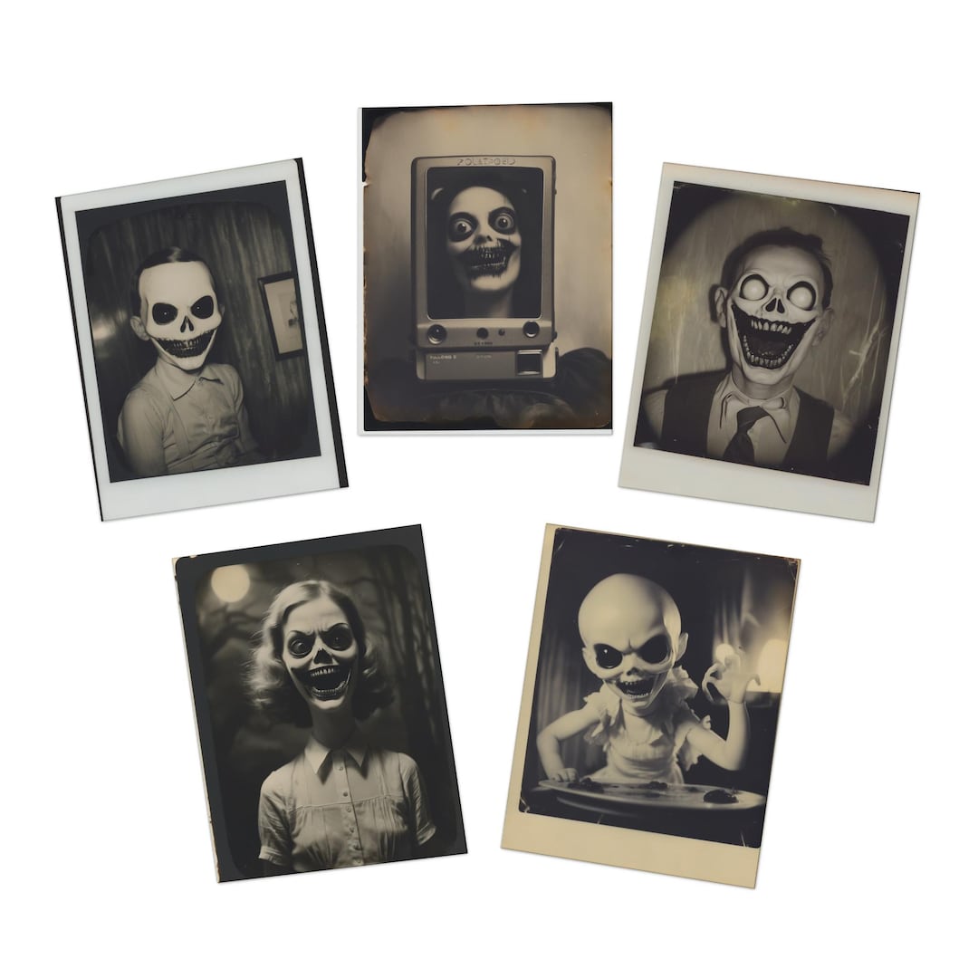 Haunted Polaroids Halloween Horror Creepy Note Cards Multi-design ...