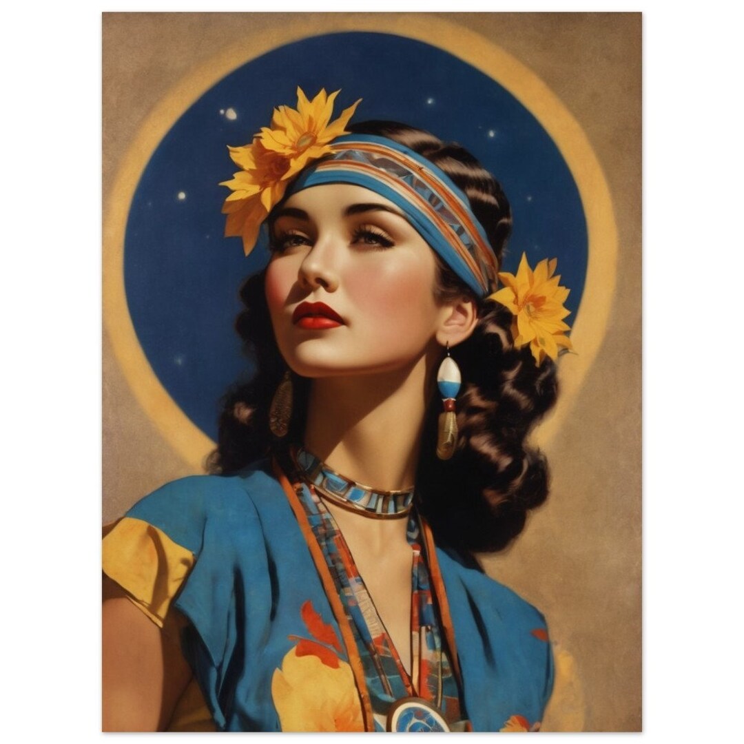 Osage Flower Moon Pin up Girl 3 Premium Matte Paper Poster - Etsy