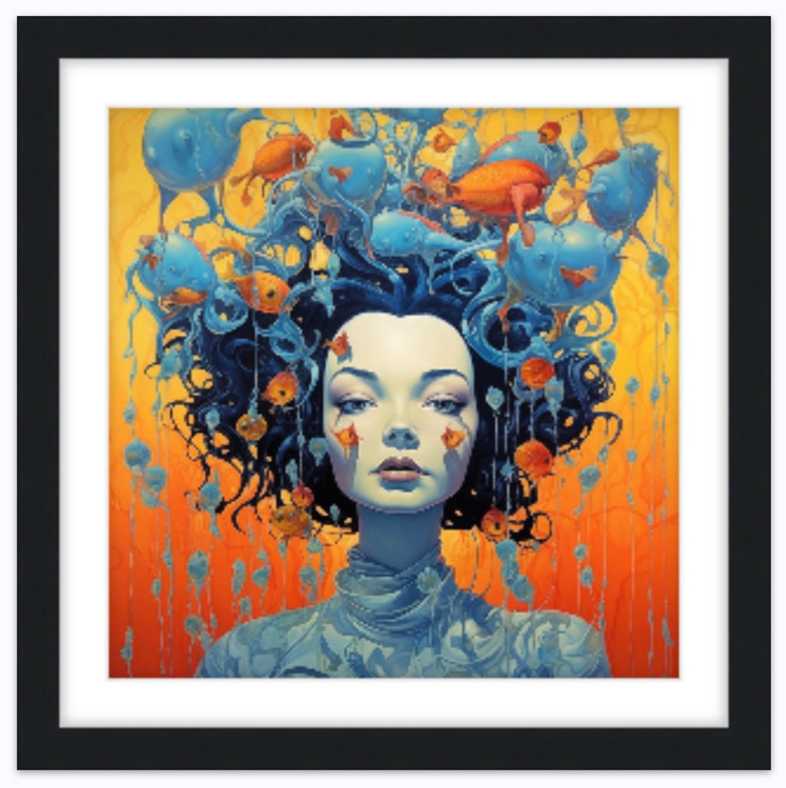 Bjork, Bright and Whimsical Dali Inspired, High-end Printing, Framed ...
