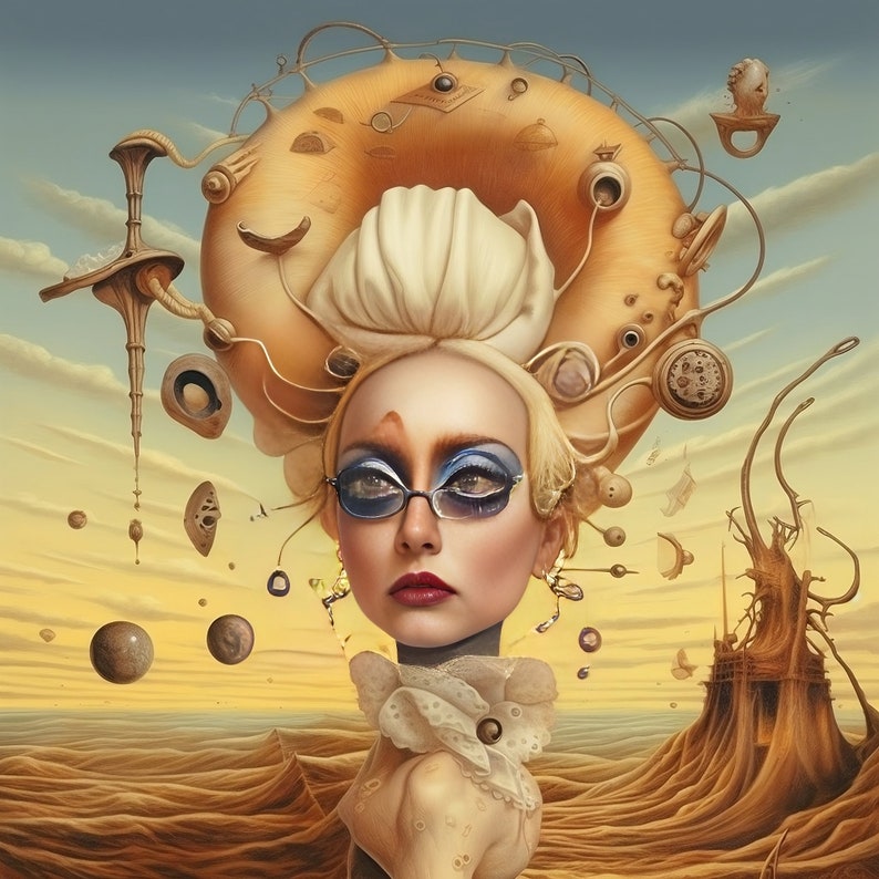 Lady Gaga Music Artist Surrealism, High-end Printing, Framed & Matted ...