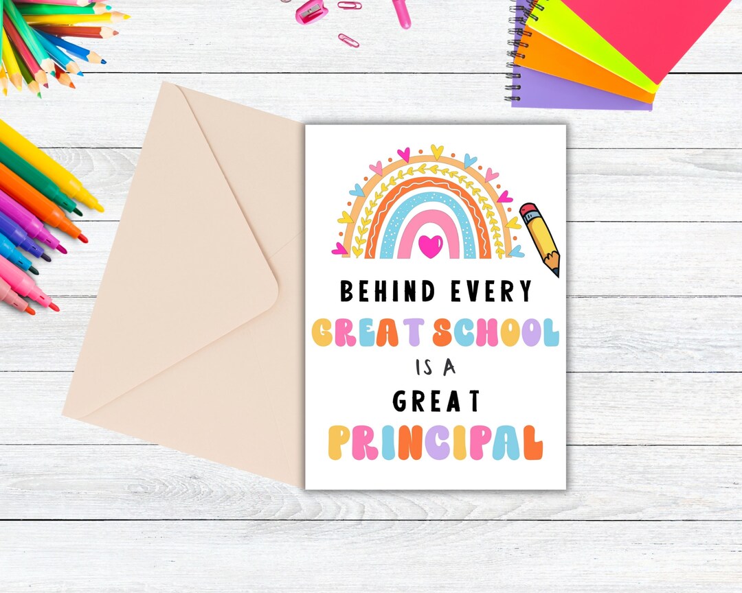Teacher Thank You Card, School Principal Appreciation Card, Digital ...