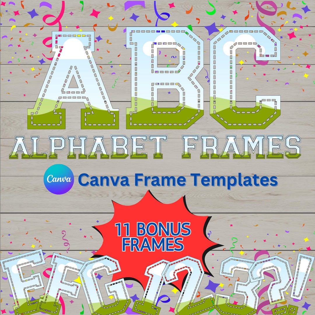 Canva Alphabets Template, Canva Numbers Template, Editable Canva ...