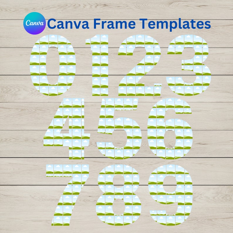 Canva Numbers Template, Canva Frame Template, Editable Canva Numbers ...