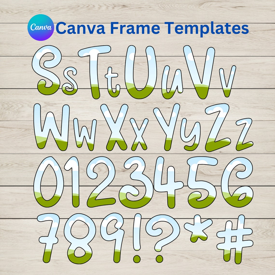 Canva Alphabets Template, Canva Numbers Template, Editable Canva ...