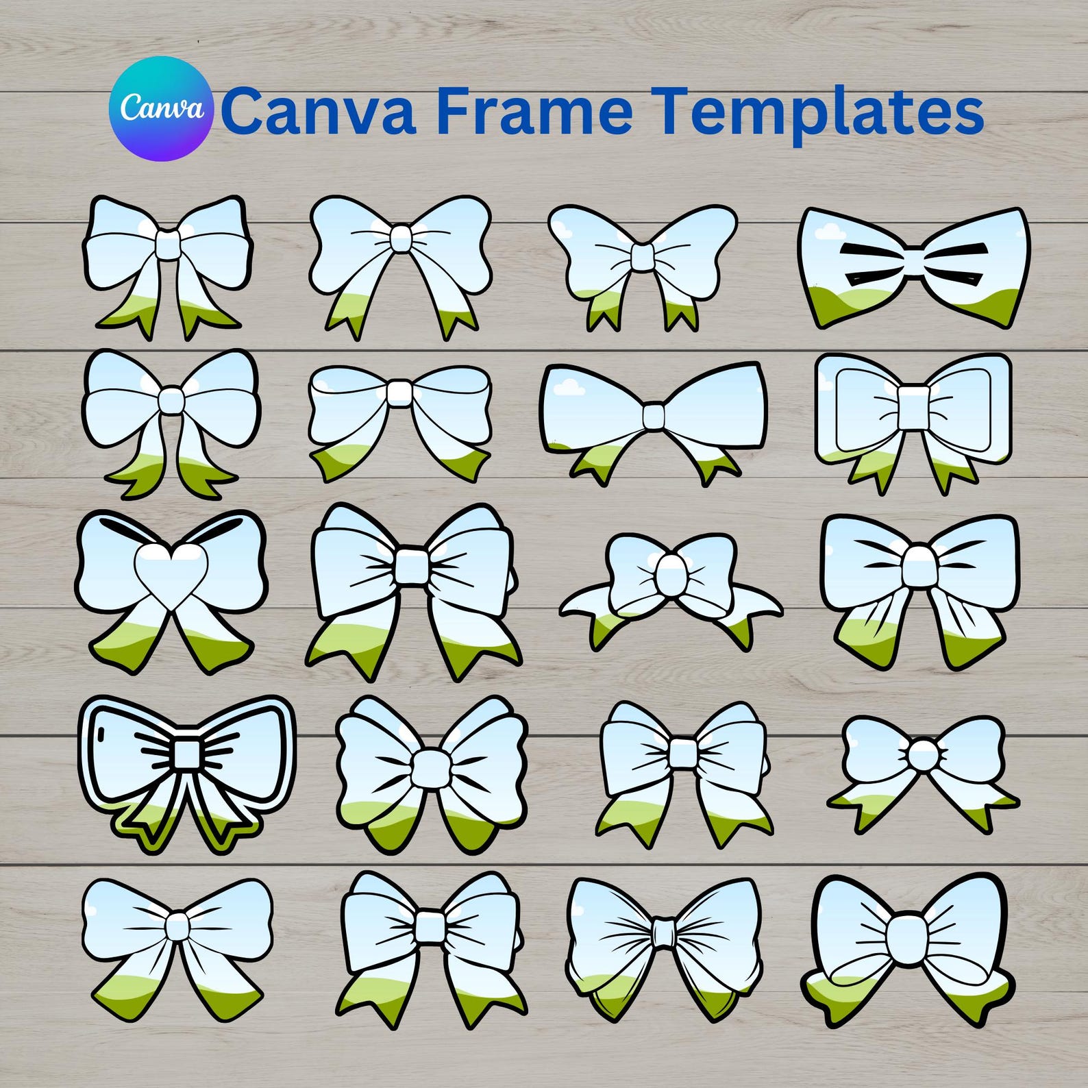 Canva Bow Template, Canva Editable Template, Editable Canva Bows ...