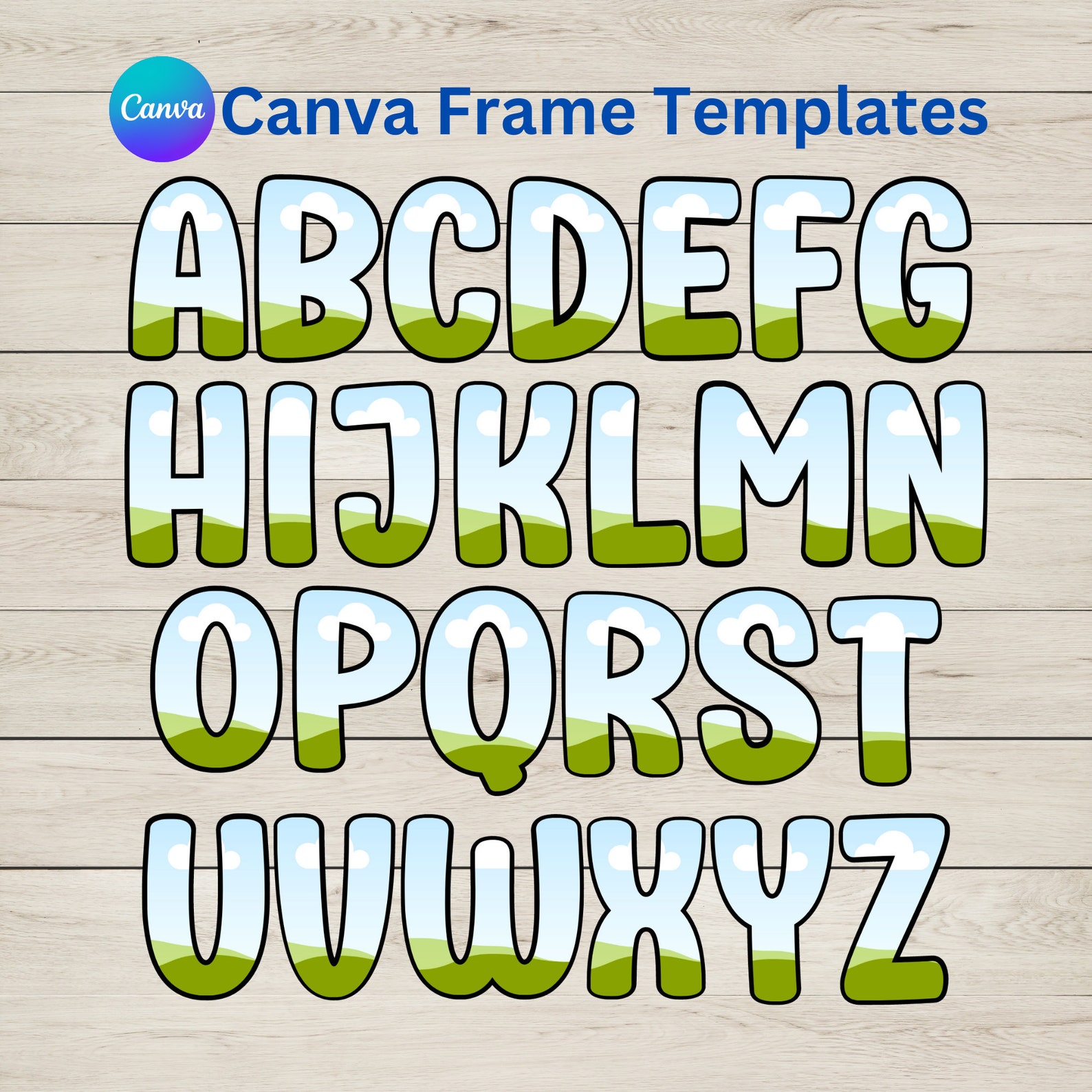 Canva Alphabets Template, Canva Numbers Template, Editable Canva ...