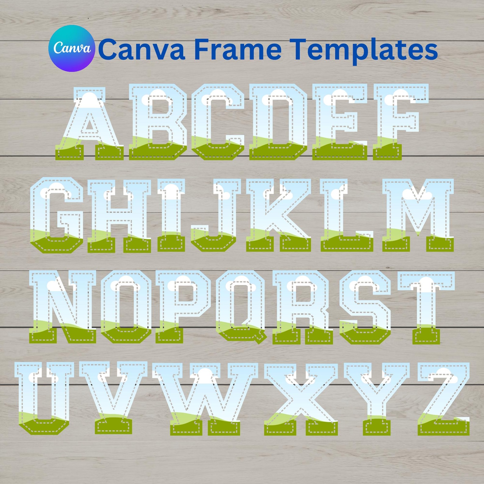 Canva Alphabets Template, Canva Numbers Template, Editable Canva ...