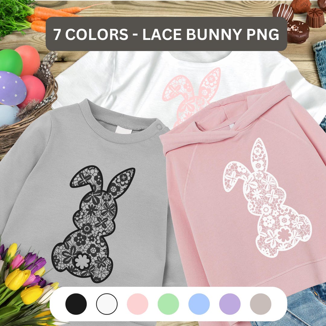 White Lace Rabbit PNG, Purple Black Pink Blue Mint Lace Rabbit Png ...