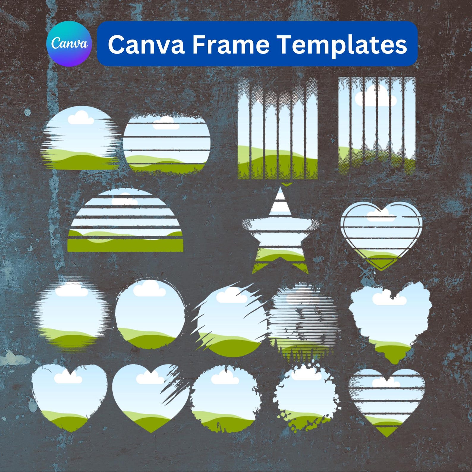 Canva Template, Canva Editable Template, Editable Canva Frame Letters ...