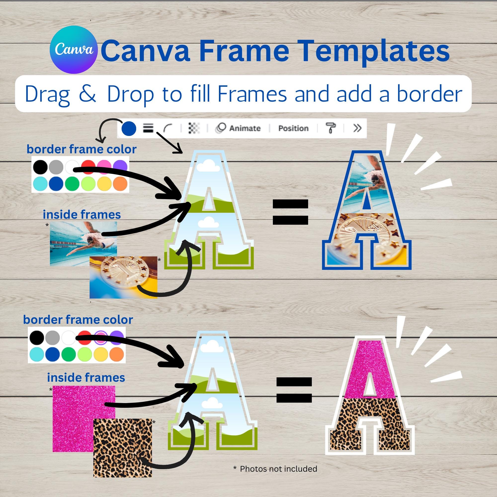 Canva Template, Canva Editable Template, Editable Canva Frame Letters ...