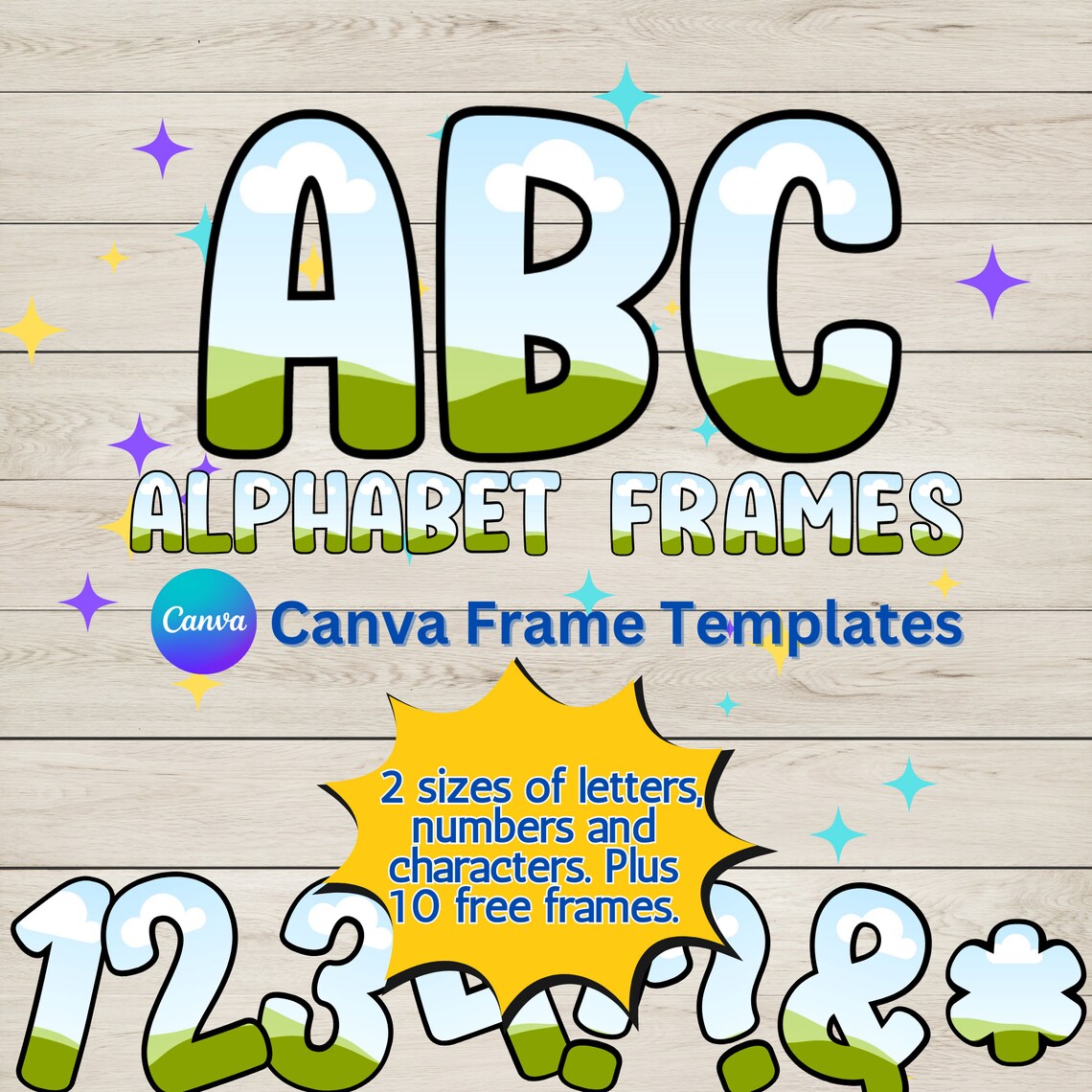 Canva Alphabets Template, Canva Numbers Template, Editable Canva ...