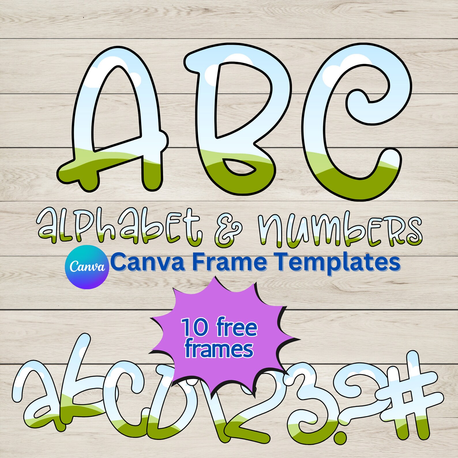 Canva Alphabets Template, Canva Numbers Template, Editable Canva ...