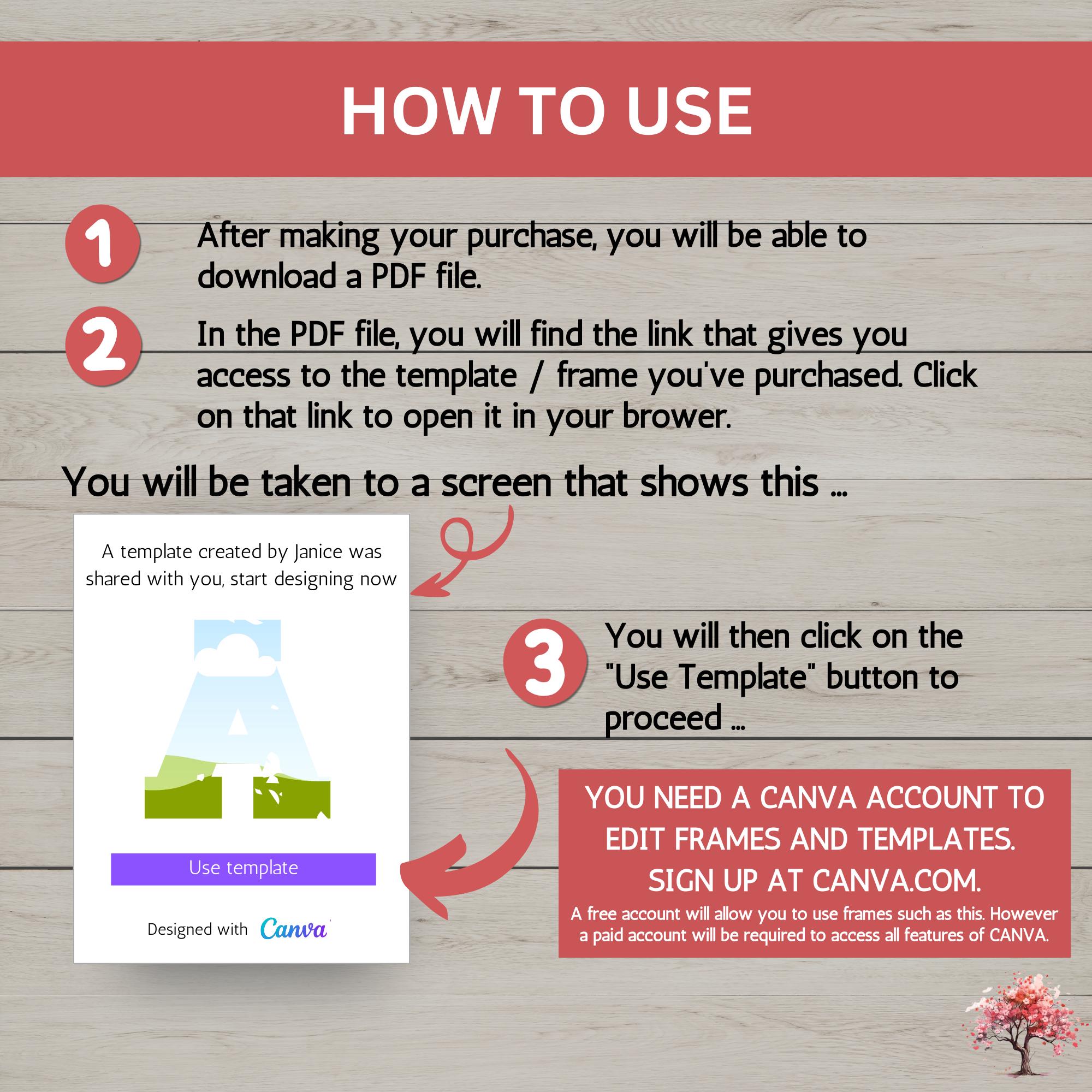 Canva Template, Canva Editable Template, Editable Canva Frame Letters ...