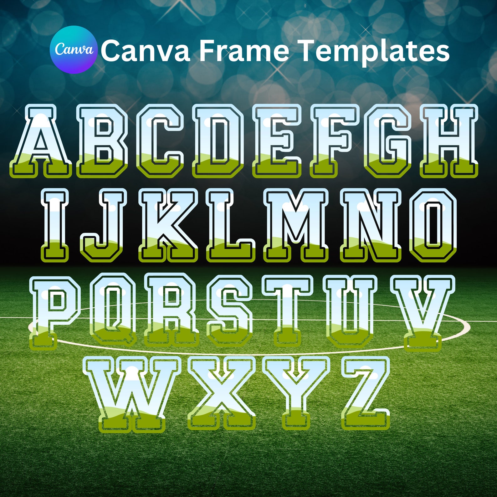 Canva Alphabets Template, Canva Numbers Template, Editable Canva ...