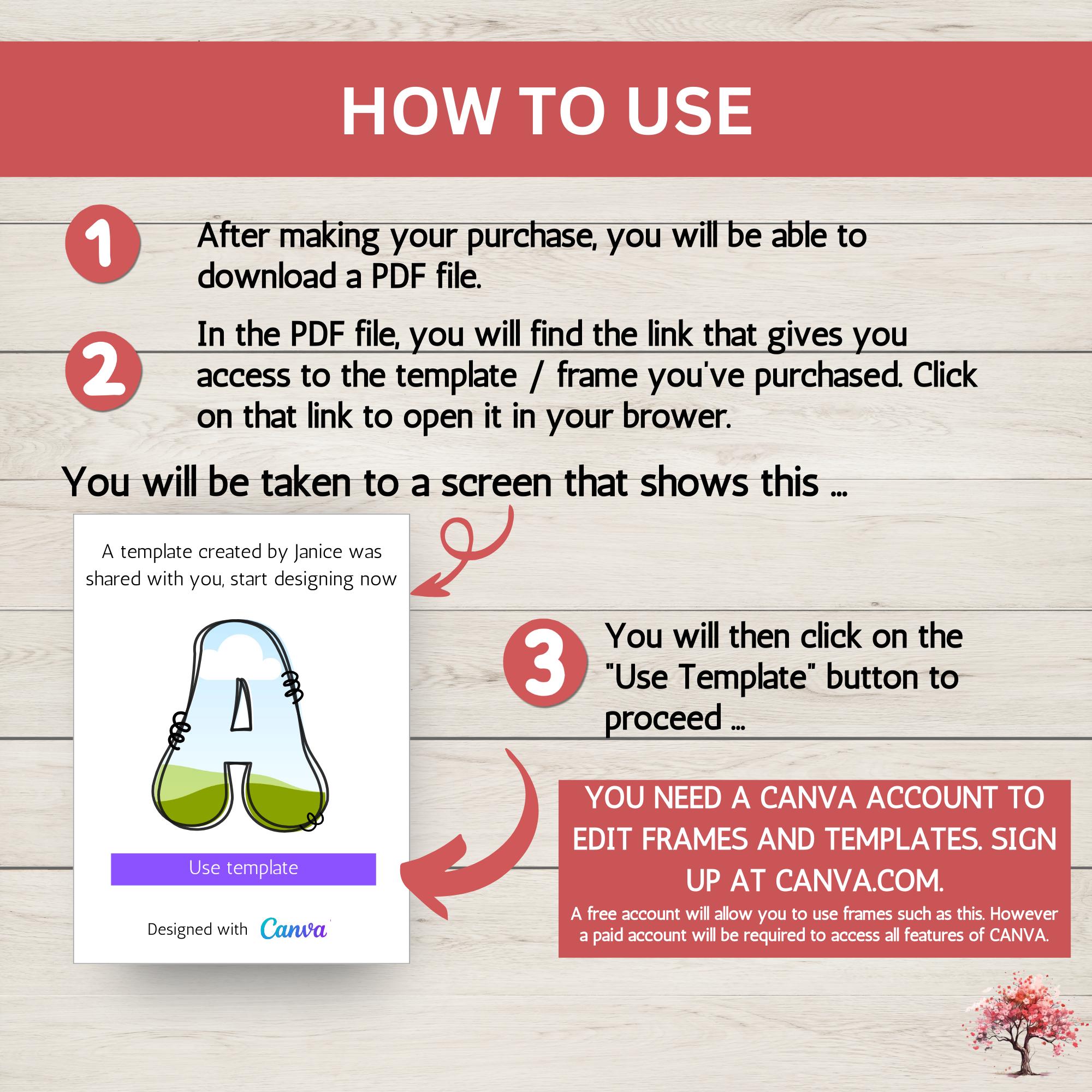 Canva Template, Canva Editable Template, Editable Canva Letters, Doodle ...