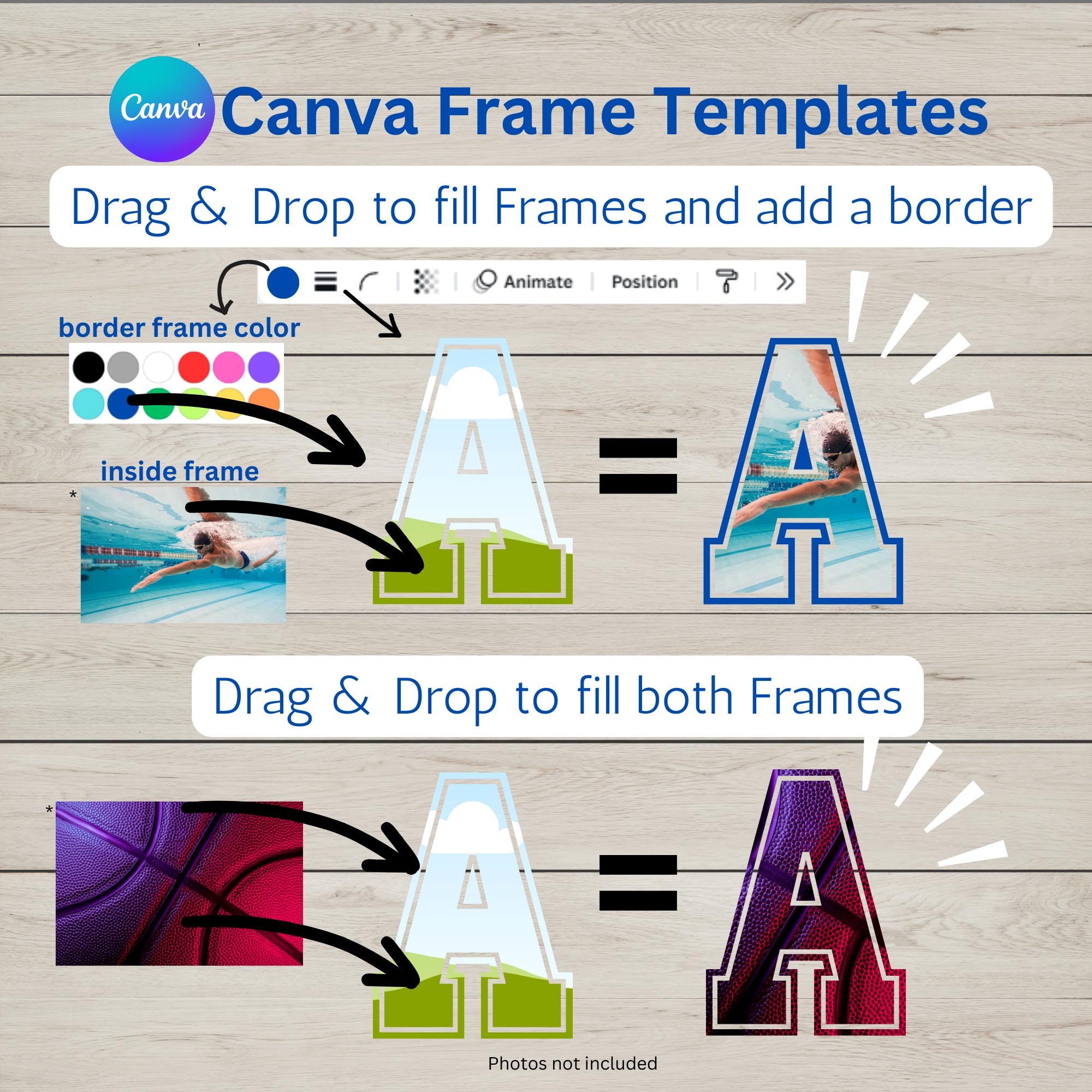 Canva Template, Canva Editable Template, Editable Canva Frame Letters ...