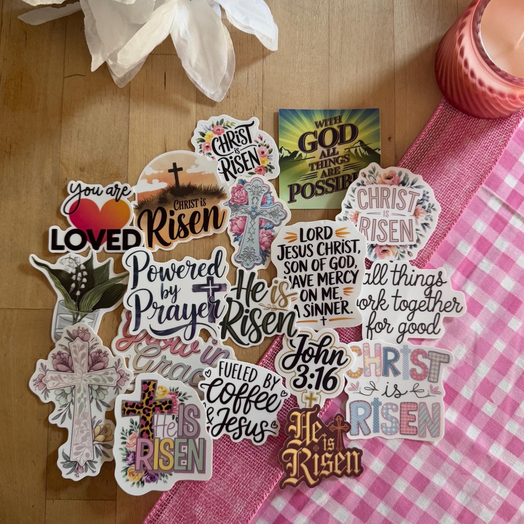 Christian Sticker Pack Choose Any 3 or 5 Stickers Water Bottle Laptop ...
