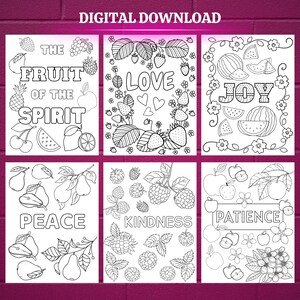 Fruit of the Spirit Printable Coloring Pages Sunday School Art Bible ...