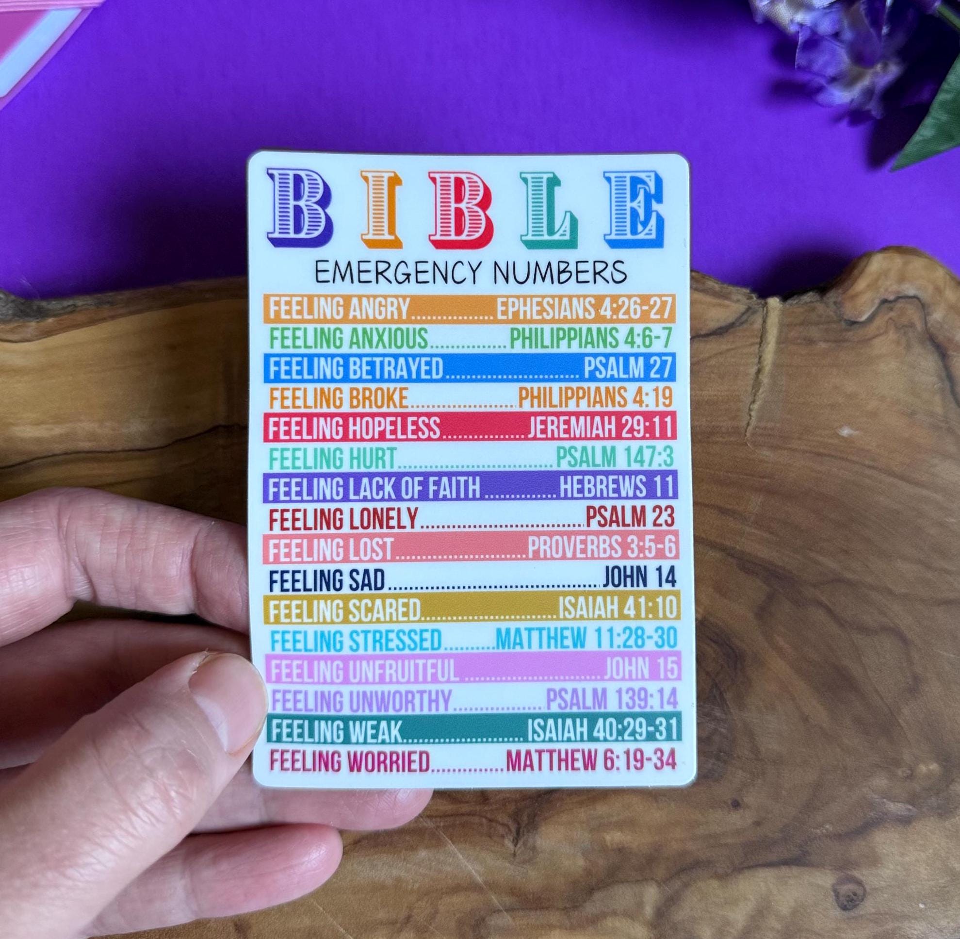 Bible Emergency Numbers Sticker Christian Sticker Faith Based Sticker ...
