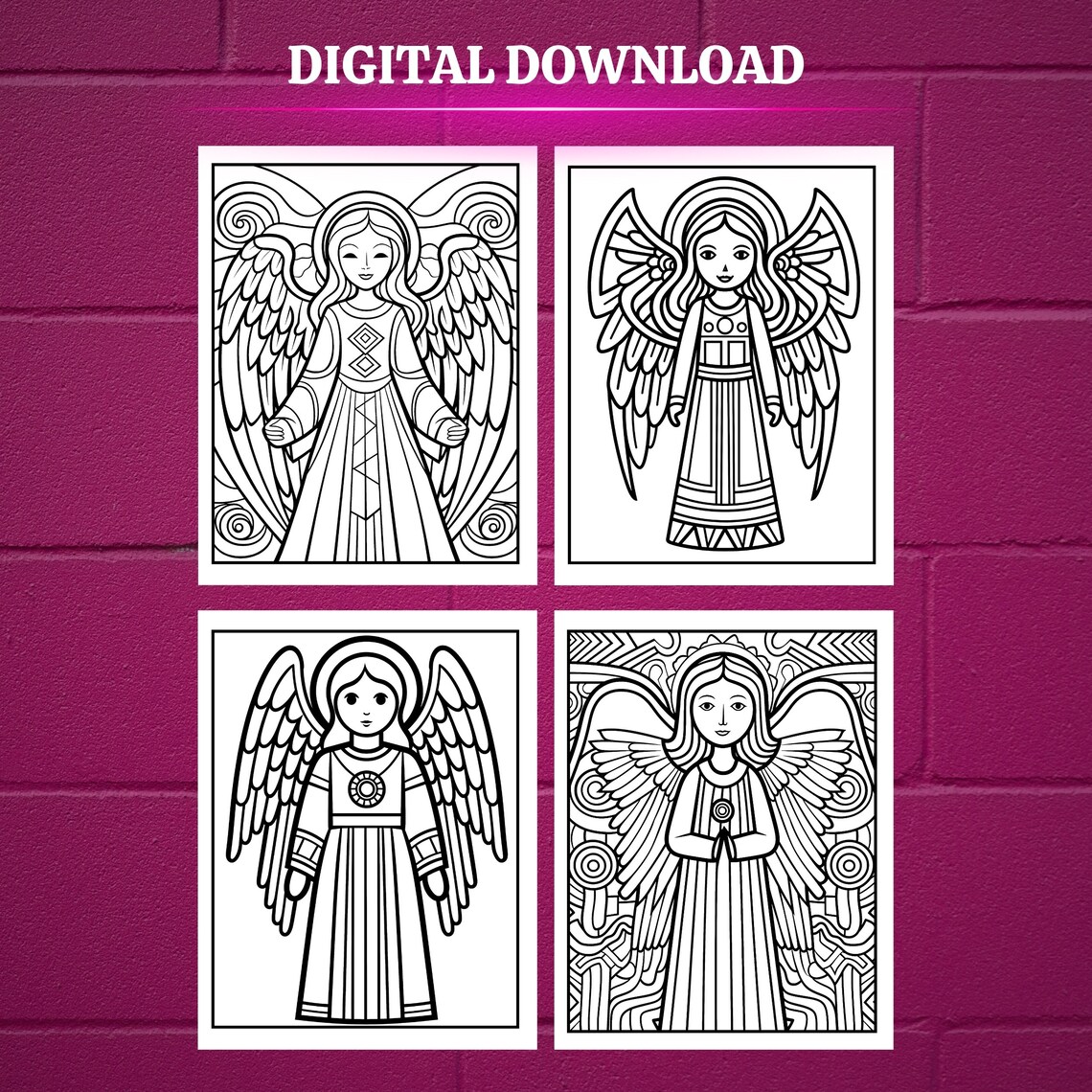 Angels Printable Coloring Pages Guardian Angel Coloring Page Sunday ...