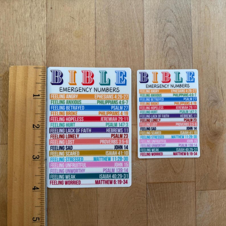 Bible Emergency Numbers Sticker Christian Sticker Faith Based Sticker ...