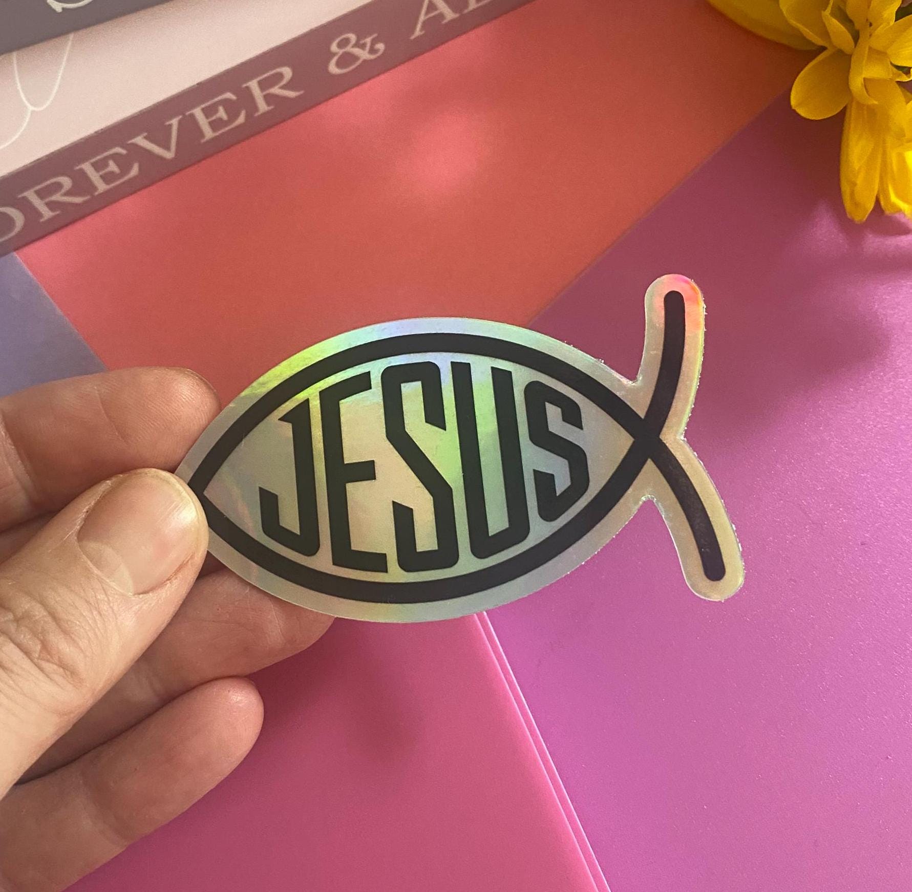 Ichthys Jesus Holographic Sticker Jesus Fish Sticker Religious ...