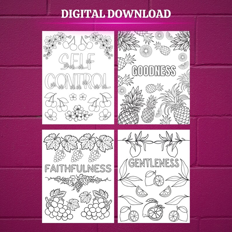 Fruit of the Spirit Printable Coloring Pages Sunday School Art Bible ...