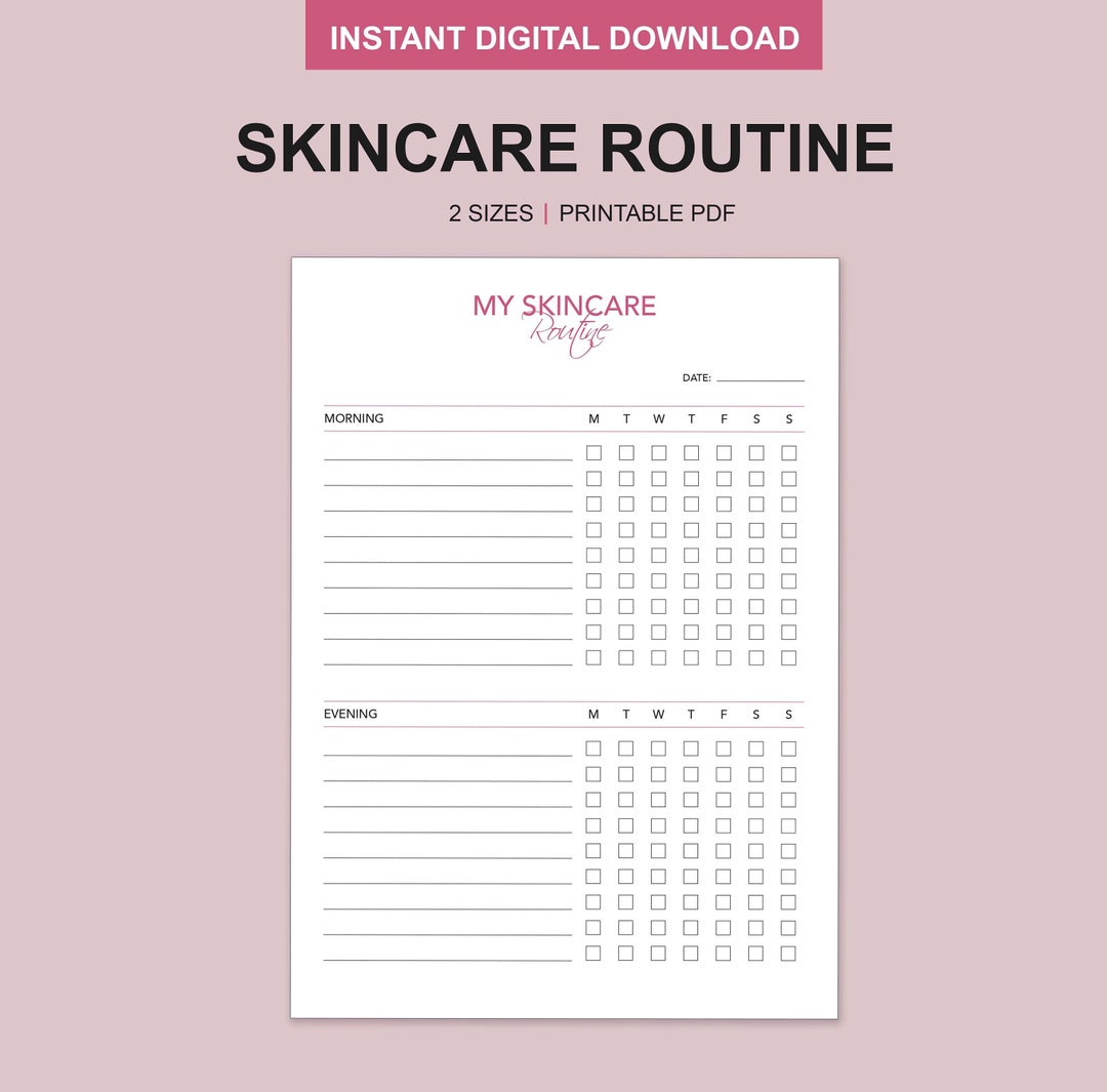 7-day Skincare Routine Tracker Printable, A4, A5, PDF, Skincare Tracker ...