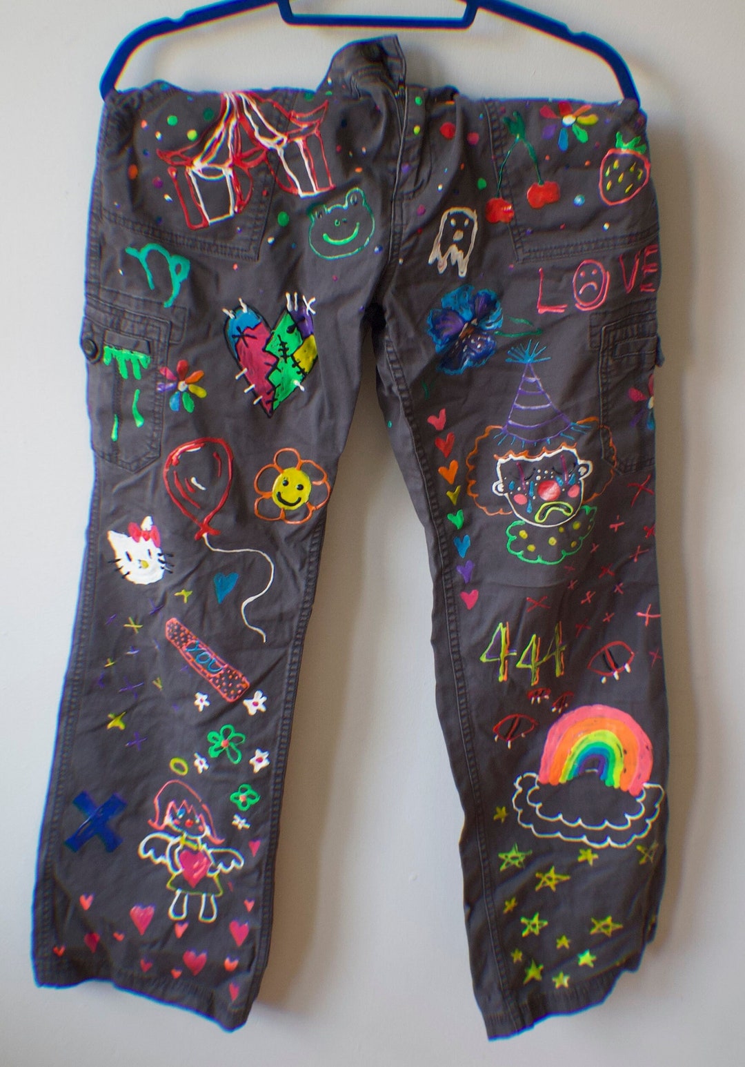 Hand Circus Painted Cargo Pants - Etsy