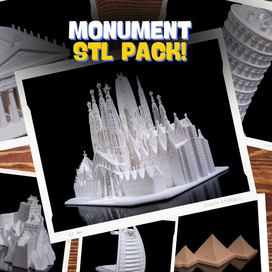 Monuments STL Pack 3D Printable World Landmarks for Home Decor - Etsy
