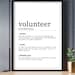 Volunteer Definition Print: Thank You Gift (digital Download) - Etsy