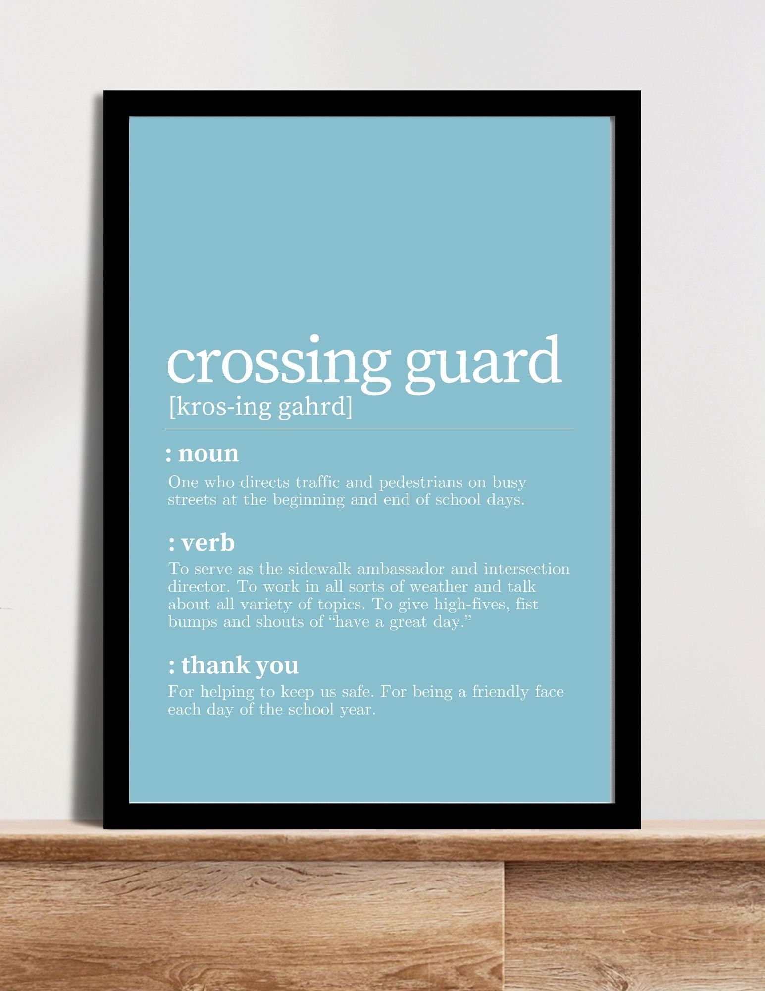 DEFINITION Crossing Guard: Thank You Print and Gift for Crossing Guard ...