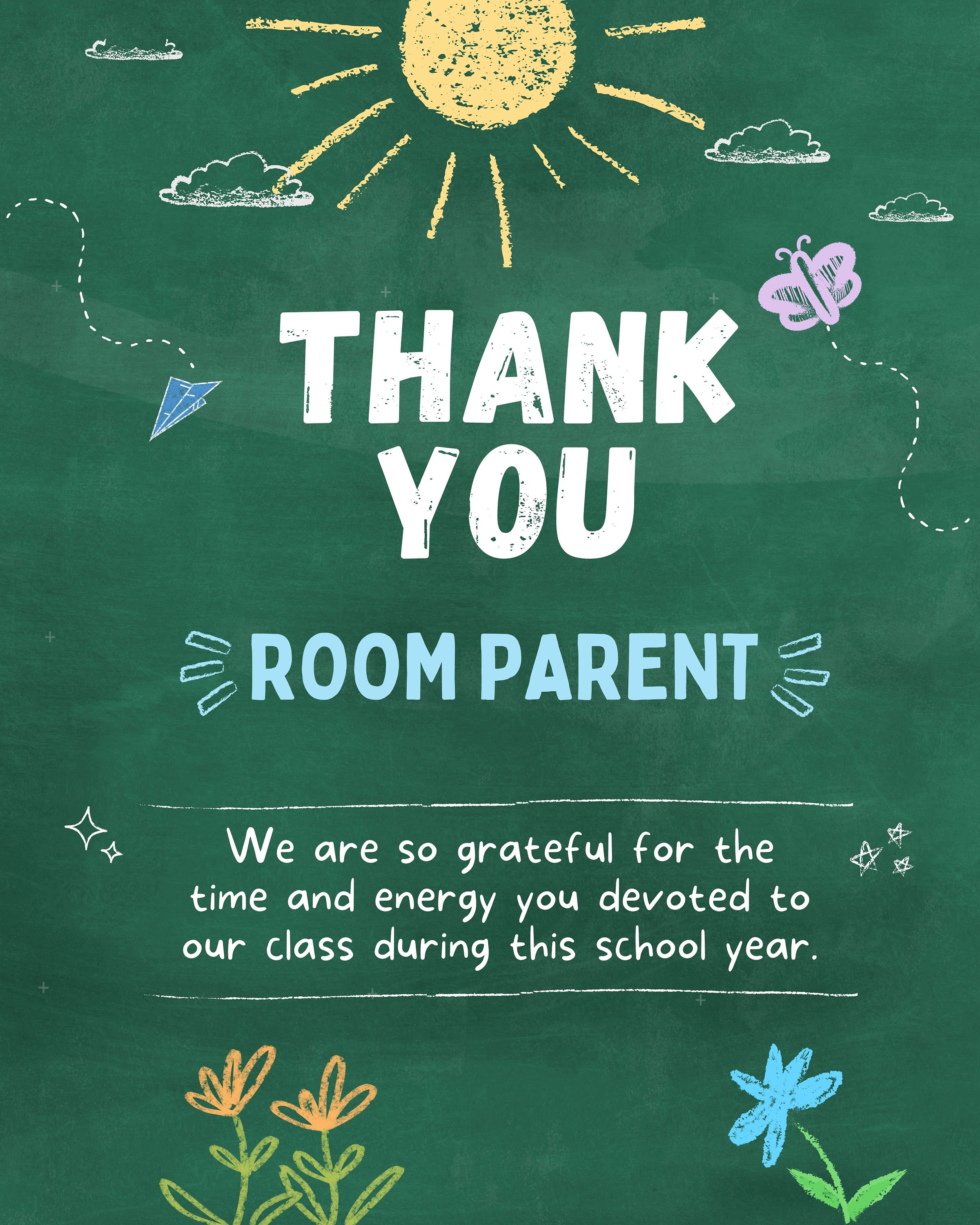 ROOM PARENT Thank You: Digital Download of Chalkboard Art for Room ...