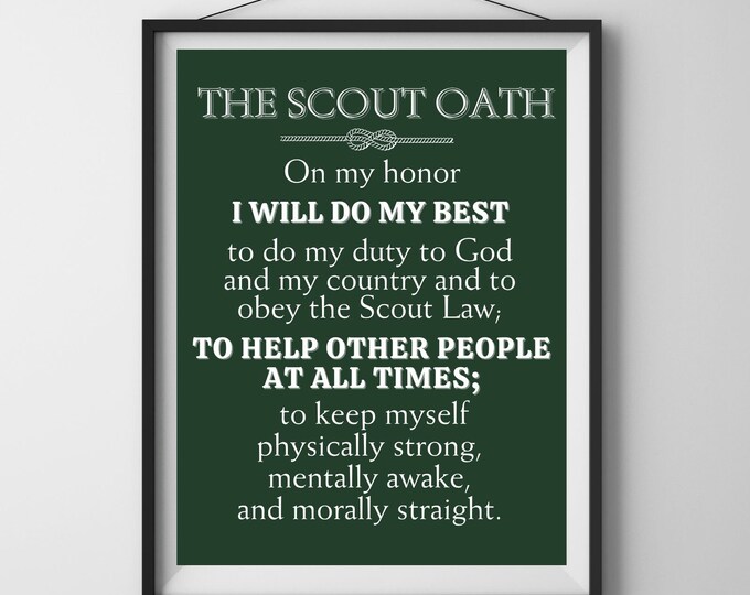 Scout Oath 8x10 - Etsy