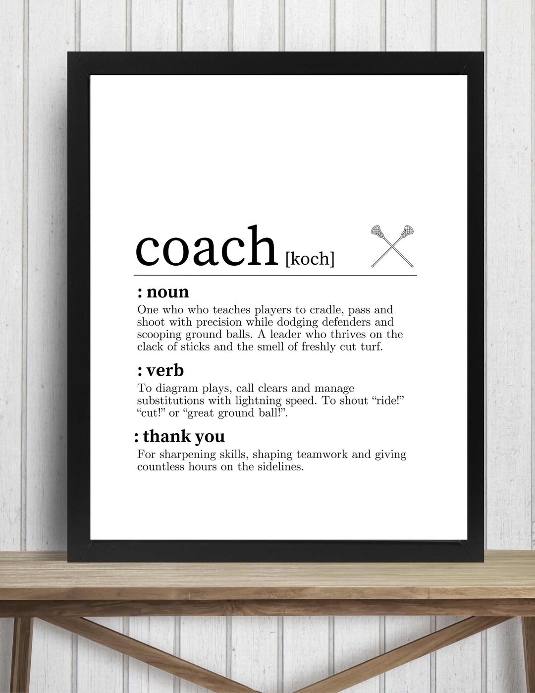 Lacrosse Coach Definition Print: Appreciation Gift (digital Download ...
