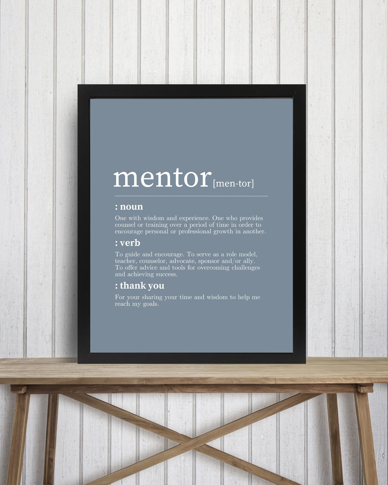 Mentor Definition Print: Thank You Gift, Minimalist Design (digital ...