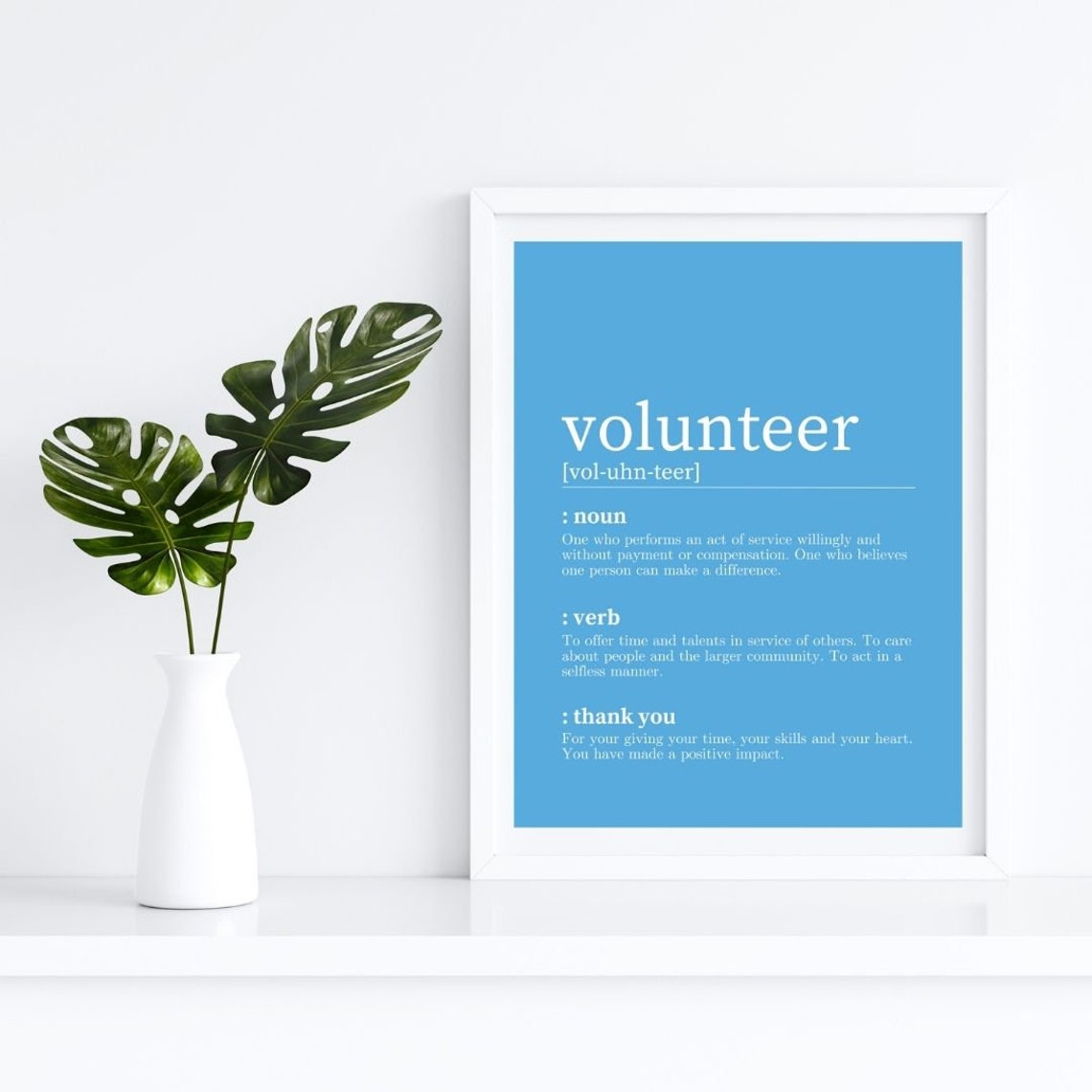 Volunteer Definition Print: Thank You Gift (digital Download) - Etsy