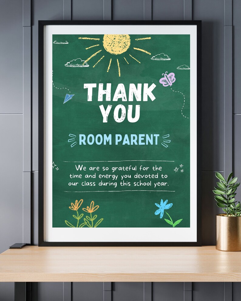 ROOM PARENT Thank You: Digital Download of Chalkboard Art for Room ...
