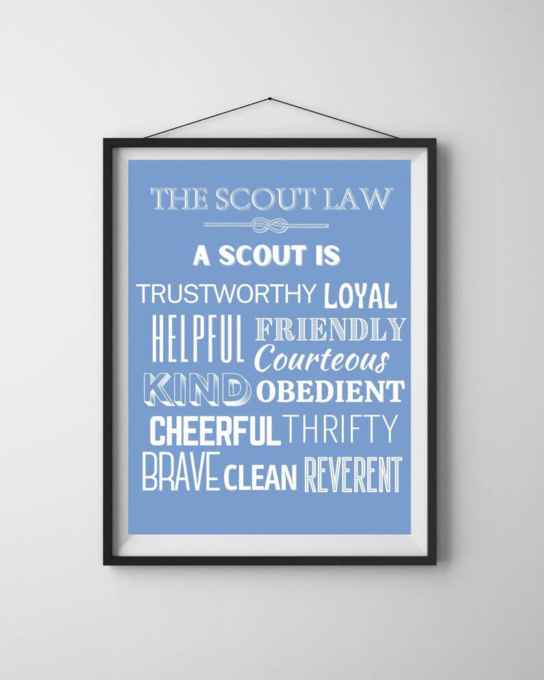SCOUT PRINT SERIES: Digital Download of Three 8x10 Prints Scout Law ...