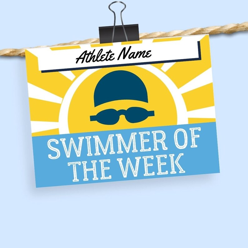 SWIMMER of the Week: Use This Download as an Award or Photo Op Sign for ...