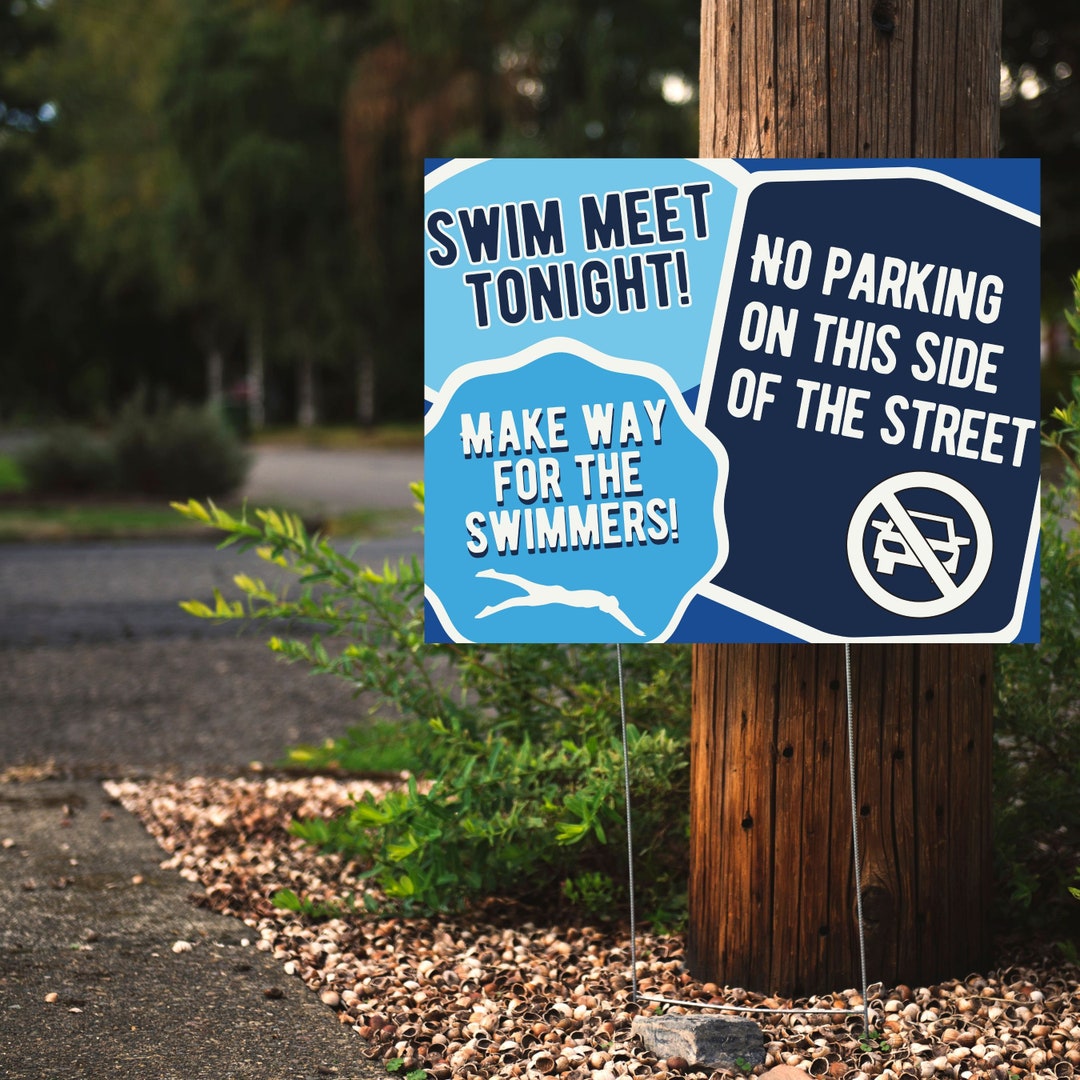 Swim Meet 'no Parking' Sign: Digital Download in Format for a Yard Sign ...