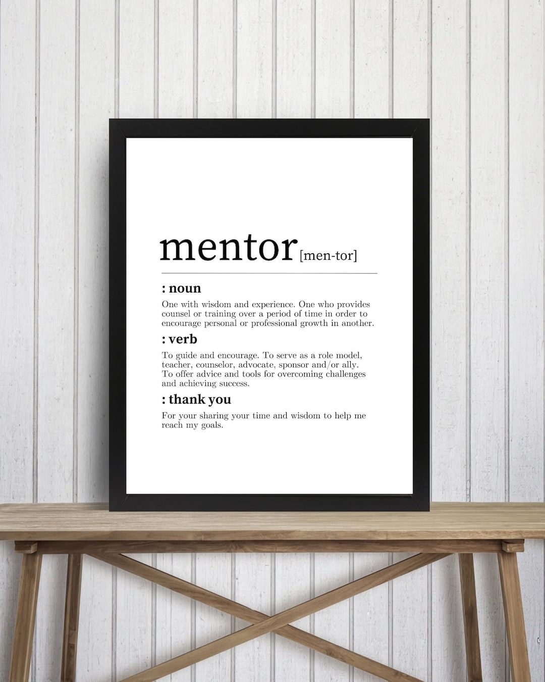 Mentor Definition Print: Thank You Gift, Minimalist Design (digital ...