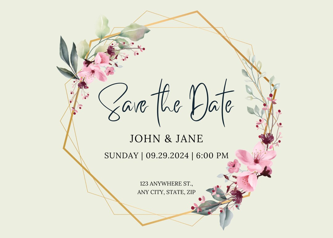 Floral Invitation, Editable Template - Etsy