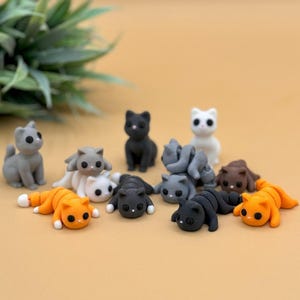 3D Printed Cat Fidget Toy, Cute 3D Print Mini Kitten Sensory Aid, Tiny ...