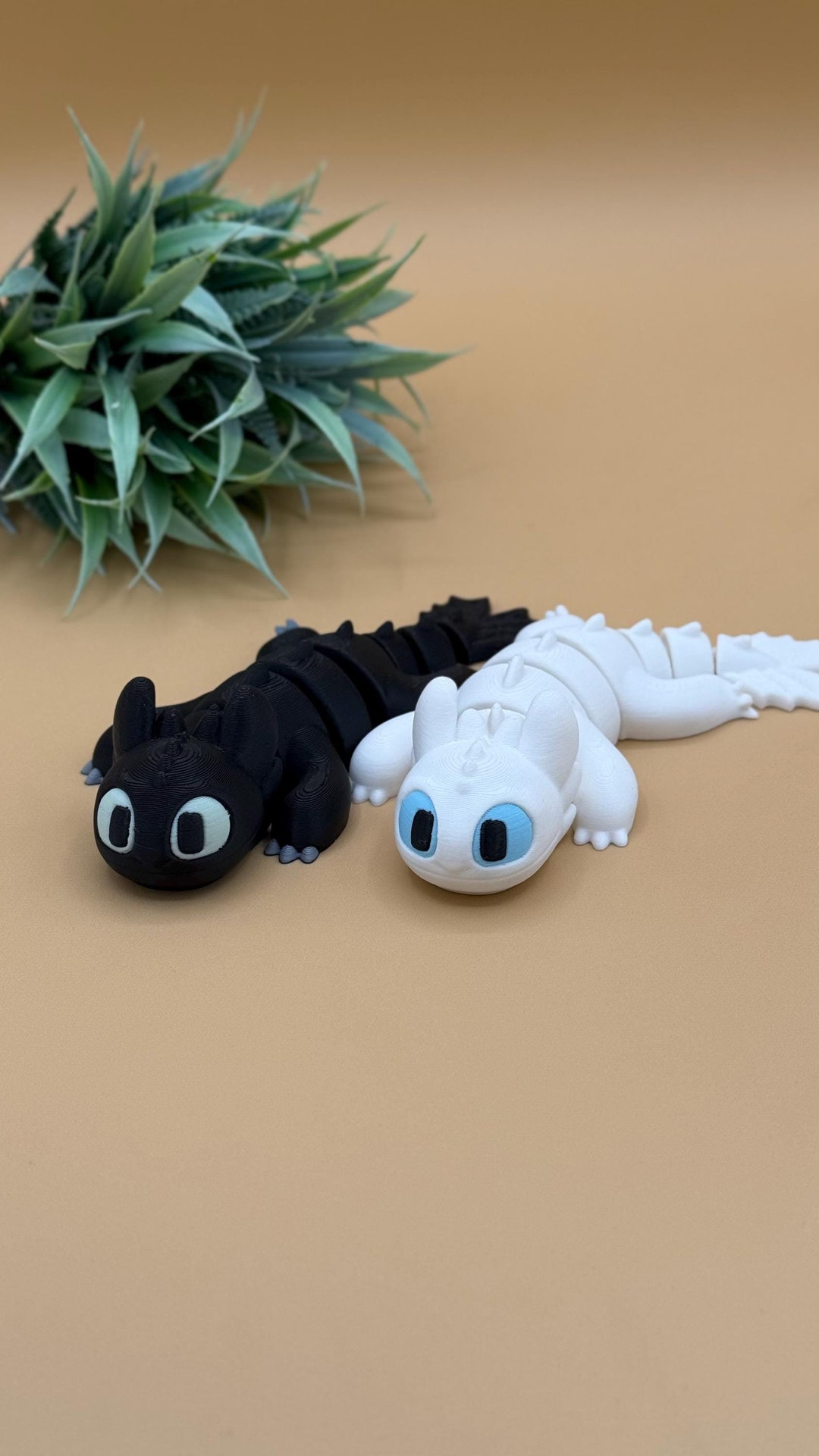 3D Printed Toothless and Light Fury Inspired Fidget Toy, Cute How to ...