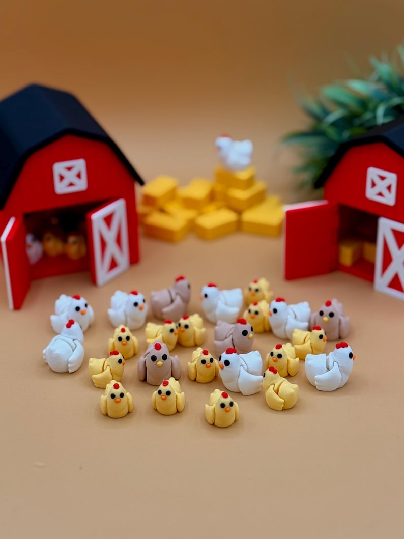 3D Printed Farm Animal Fidget Toy Bundle, Cute 3D Print Mini Sensory ...