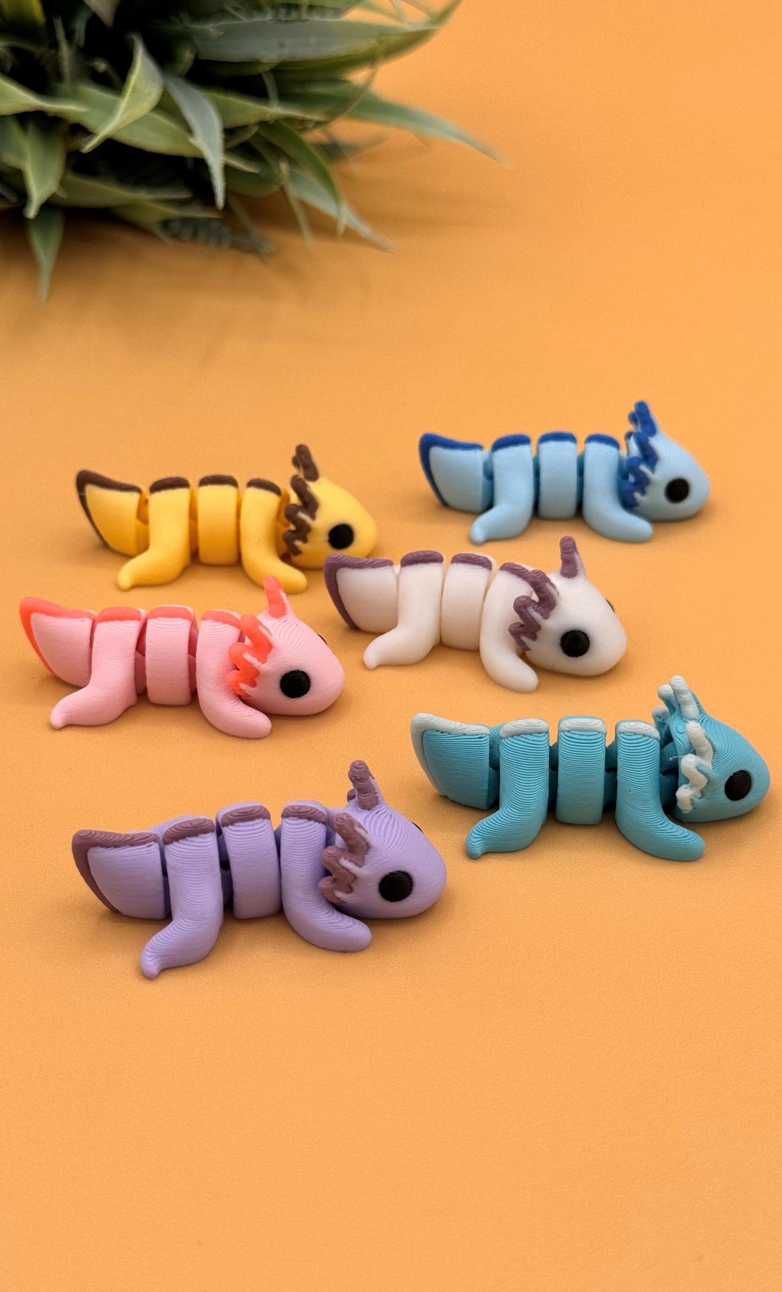 3D Printed Baby Axolotl Fidget Toy, Cute 3D Print Miniature Axolotl Toy ...