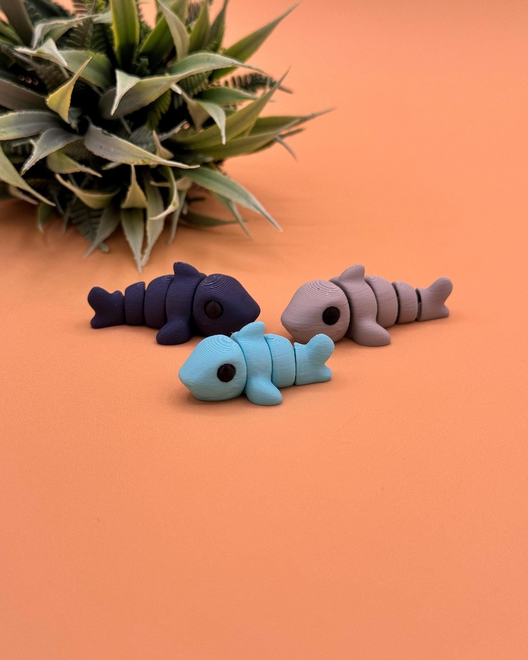 3D Printed Baby Shark Fidget Toy Bundle, Cute 3D Print Miniature Gray ...