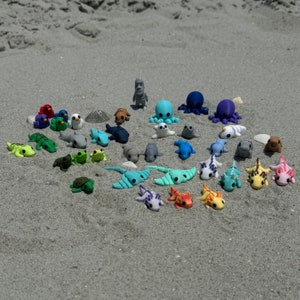 3D Printed Marine Animal Toy Bundle, Colorful Fidget and Sensory Aids ...
